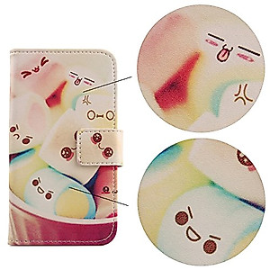 Tnviud Pattern Wallet Design Flip PU Leather Cover Skin Protection Case for Emporia Happy E30 1.8" (Lovely)