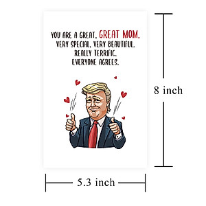 Alzombi Funny Trump Mother's Day Card, Humorous Birthday Card for Mom, You Are A Great Great Mom