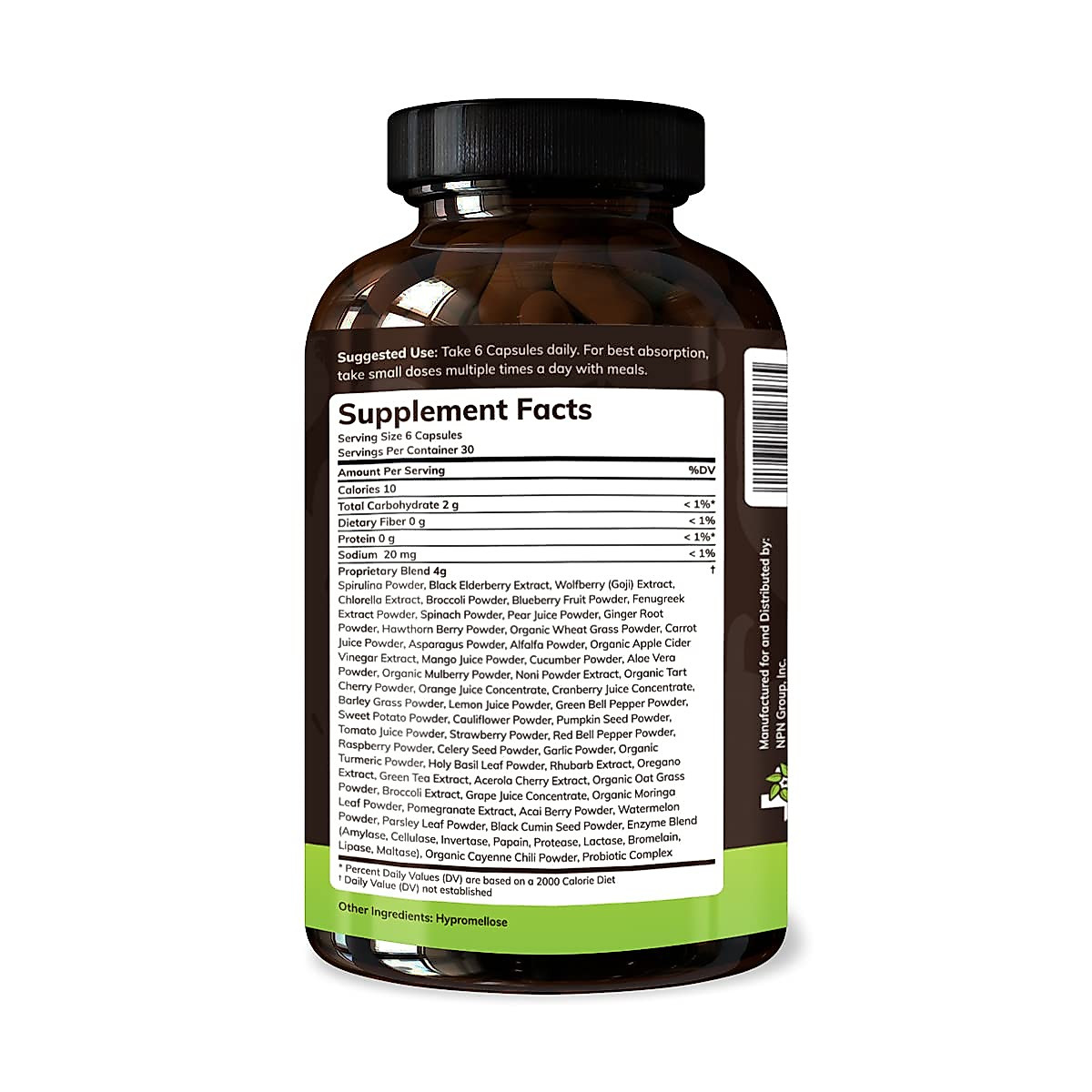 Texas SuperFood - Original Superfood Capsules, Superfood Reds and Greens, All-Natural Whole Food Dietary Supplement, Non-GMO, Gluten Free, Vegan, No Soy, 180 Capsules