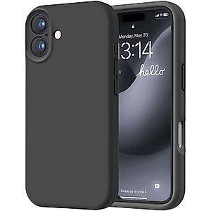 LOVE 3000 Designed for iPhone 16 Case, Premium Silicone with [Soft Anti-Scratch Microfiber Lining] Shockproof Protective Phone Case for Men Women Girls 6.1", Black