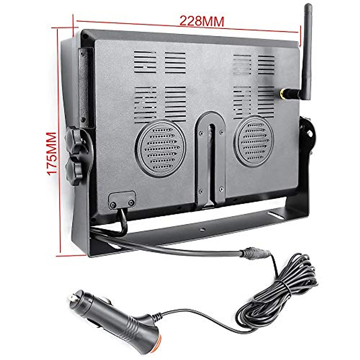 EVERSECU 4pcs Digital HD 1080P Wireless Car Backup Camera with 9 inch 4ch Quad Display Monitor/Car DVR/Dash Monitor/Vehicle Video Recorder for RV/SUV/Van/Pickup/Truck/Trailer Rear/Side/Front View