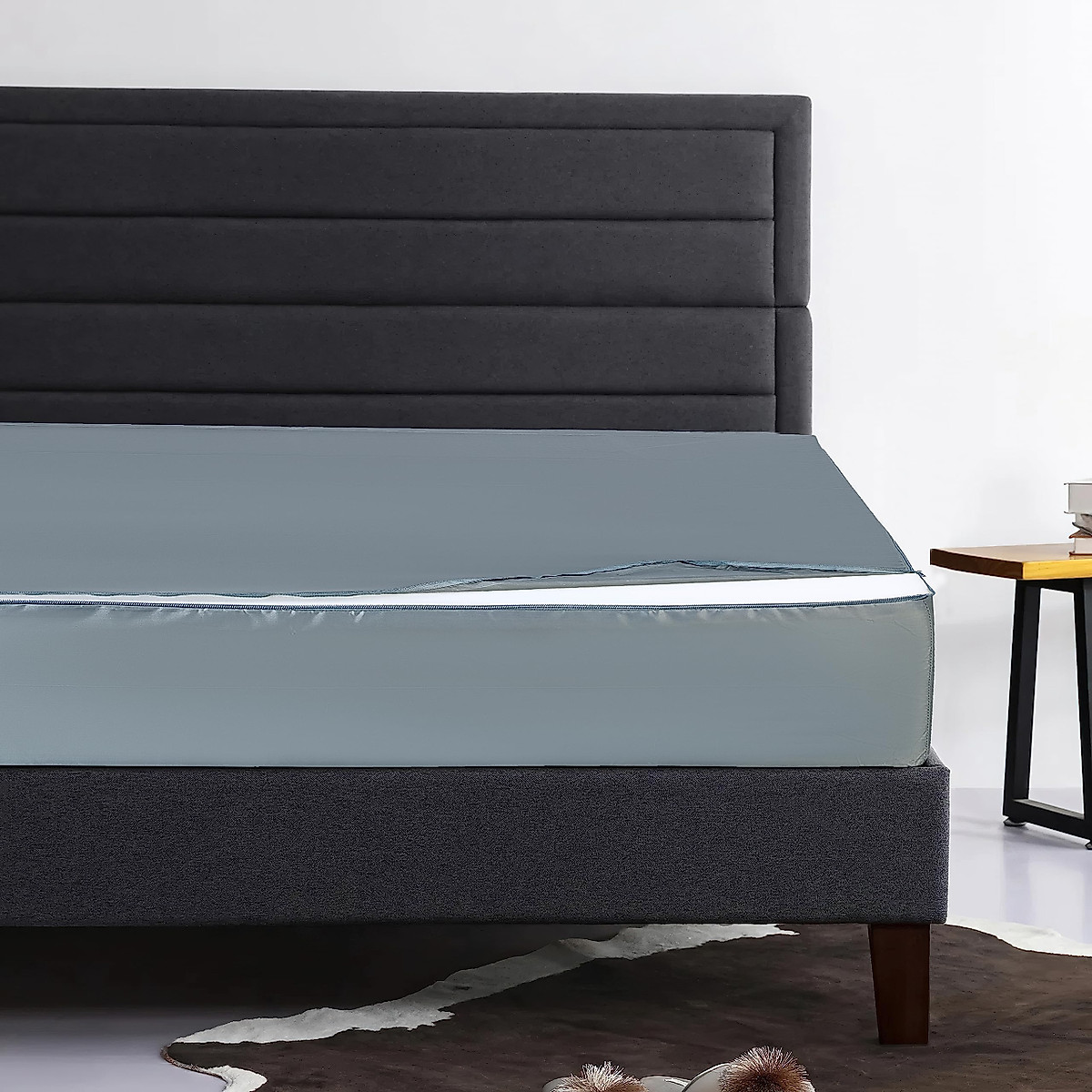 Nutan, 7-Inch Medium Firm Double Sided Tight top Foam Rolled Vinyl Mattress, Twin