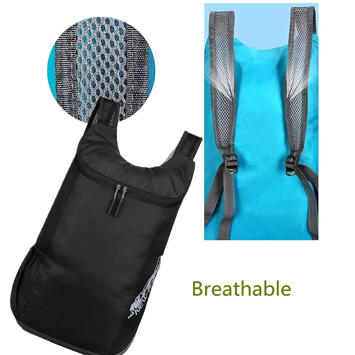 Dladhict 14L Hiking Backpack Lightweight Packable Hiking Daypack Water Resistant Lightweight Foldable Hiking Backpack for Travel Camping Outdoor Small Travel Outdoor Foldable Shoulder Bag (Black)