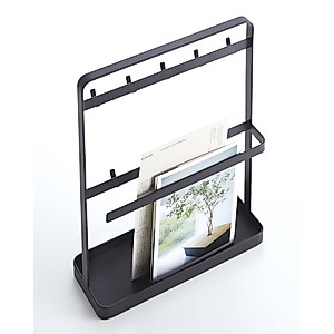 Yamazaki Home Key Rack - Modern Hook Organizer Stand Steel One Size Black