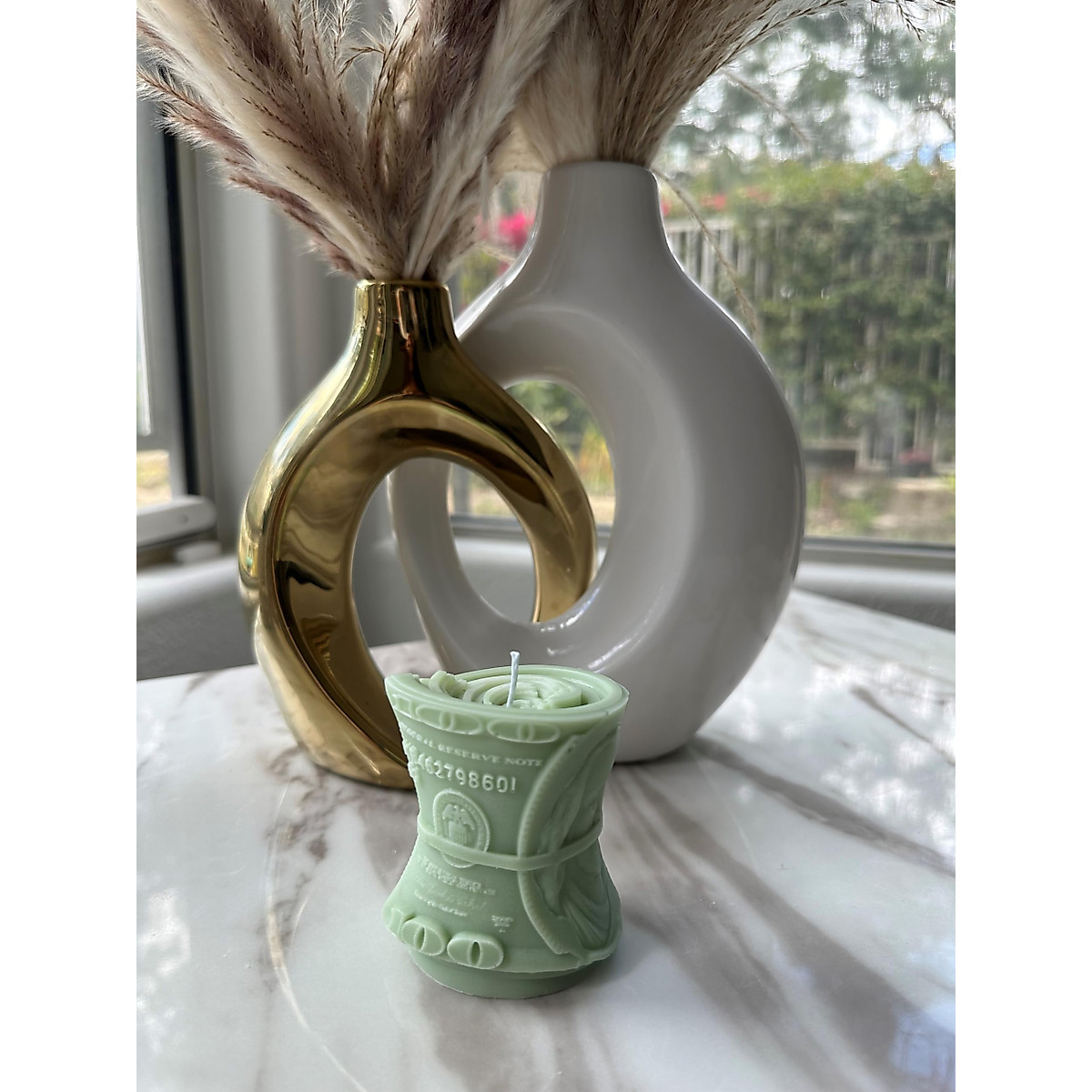 100 Dollar Bill/Money Candle, Natural Soy wax/Beeswax, Decorative Candle, Can be used as a Gift or home décor (No Fragrance)