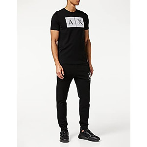A|X ARMANI EXCHANGE mens Icon Project Embroidered Jogger Casual Pants, Black, Large US