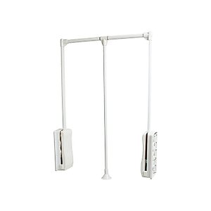 Hafel Häfele Pull Down Closet Rod, 26 lbs Load Capacity, Ergonomic Handle, Adjustable Width, White (26inch - 35 1/16inch) 26inch - 35 1/16inch Inside closet width