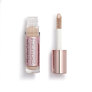 Revolution Beauty, Conceal & Define Concealer, Full Coverage & Lightweight, Long-Lasting Matte Finish, Vegan & Cruelty Free, C4 Fair to Light Skin Tones, 0.14 Oz.
