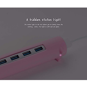 UXZDX CUJUX 4 in 1 Cute Pet-Shape HUB for MAC Notebook Aluminum Alloy Silicone 100cm Detached Data Cable (Color : Pink)