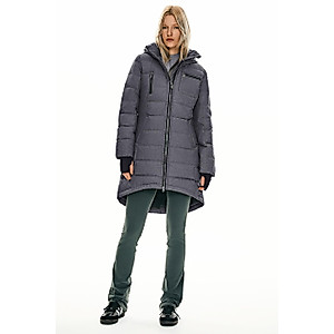 Orolay Women's Down Jacket Coat Mid-Length Darkgrey XL