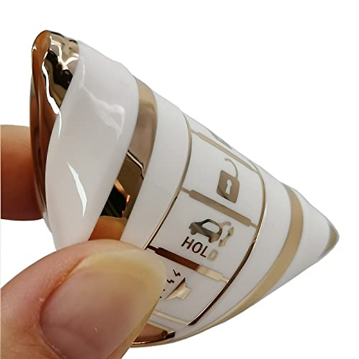 Guibuhuse Protective Key Case Cover Keyless Entry Remote Key Shell Holder Fits for Nissan Altima Maxima Murano Pathfinder, 2013-2018 for Infiniti JX35 Q50 Q60 QX60 KR5S180144014 (White)