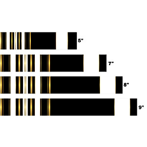 White Water Archery Non-Laminated Black Background White Stripe Traditional 17 Crest Arrow Wraps 15 pk Choose Length Width (9, 1.4)