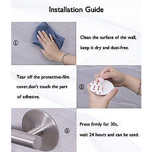 Towel Bar for Bathroom: 17 Inch Self Adhesive Bath Towel Bar - SUS304 Stainless Steel Towel Racks Wall Mounted - No Drill Shower Towel Holder for Bathroom, Kitchen, Cabinet