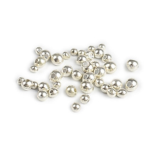 MUUNN 100Pcs Offset Tungsten Beads for Fly Tying, 5 Colors/4 Sizes, Hook Sizes #16~#18 Tungsten Jigoff Beads（Sliver,2.3mm