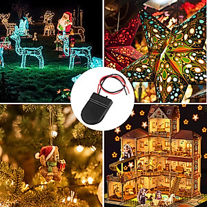 AOICRIE 12PCS 1X 3V CR2032 Battery Holder Coin Button Cell Battery Holder Case with ON/Off Switch Lead Wire Type (Black)