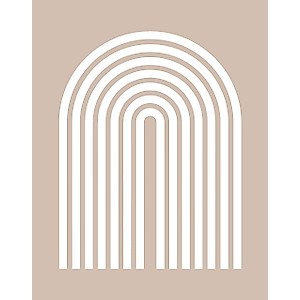 Abstract Geometric Sun & Rainbow Wall Art - Set of 2-11x14" UNFRAMED Prints - Modern, Minimal, Mid Century Modern Decor - Scandinavian, Bauhaus, Boho Wall Decor