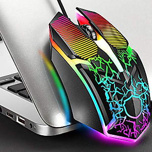 Wired Gaming Keyboard Mouse Combo Set,Colorful LED Backlit Desktop Computer Gaming Keyboad,Lighted Laptop Gaming Mouse Keyboard kit