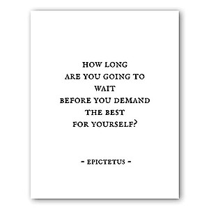 Stoic Wall Art Collection - Marcus Aurelius, Memento Mori, Epictetus Quotes - Stoicism Wisdom Set of 3 Prints - 8x10 - Unframed