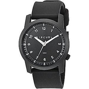 Rip Curl Men's Cambridge Quartz Sport Watch with Silicone Strap, Black, 22 (Model: A3088-BLK)