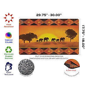 Toland Home Garden 800296 Savanna Sunset Safari Door Mat 18x30 Inch Tropical Outdoor Doormat for Entryway Indoor Entrance