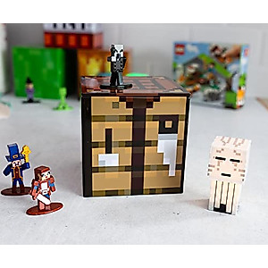 Minecraft Crafting Table Tin Storage Box Cube Organizer with Lid | 4 Inches