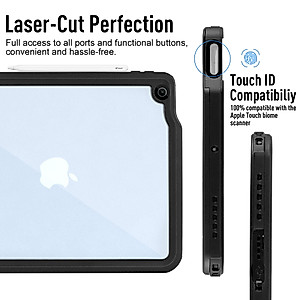 iPad Air 4/5 Waterproof Case 2020/2022, iPad Air 4th Gen/5th Gen 10.9 inch Underwater Protective Dustproof Shockproof Case Cover with 360 Full-Body Protection,with Lanyard and Kickstand