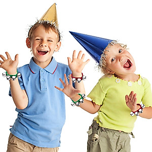 Cooraby 24 Pack Christmas Band Wrist Bells Bracelets Musical Instruments Wrist Bells Ankle Bells for Christmas Party Favors