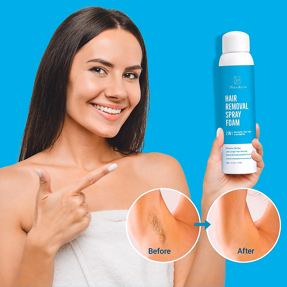 Hair Removal Spray Foam, Hair Removal Cream for Women and Men, Hair Removal Cream for Pubic Hair, Bikini Hair Removal Cream, Depilatory Cream, Body Cream for Hair Removal, Hair Removal Cream for Women