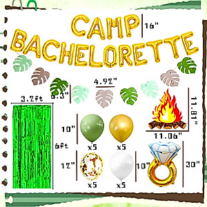Gold Camp Bachelorette Decorations Balloons Sign Banner Camping Bachelorette Banner Supplies for Mountain Camp Bachelorette Bridal Shower Wedding Engagement