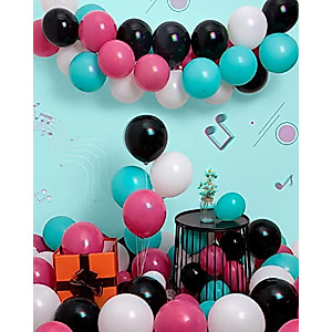 Styirl Black 100 Pcs Party Balloons (5/10/12/18 inch) for Birthday, Wedding, Graduation, Baby Shower, Bachelorette Party Decorations, Includes Curling Ribbon