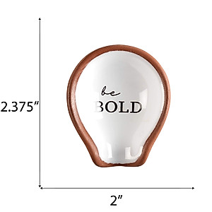 Be Bold Glossy Brown 2 x 3 Terra Cotta Decorative Countertop Spoon Rest