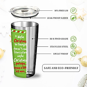 Arsemica Funny Christmas Tumbler, 20 oz Stainless Steel Insulated Travel Tumbler, Christmas Coffee Mug with Lid, Xmas Cups Keep Drinks Cold & Hot, Novelty Christmas Gifts for Women Men Coworkers
