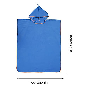 ZHAOLEI Robe Cloak Hooded Poncho Quick-Drying Swimming Hooded Towel Beach Surfing Poncho Compact Lightweight Towel (Color : Black, Size : 110 x 90 cm)