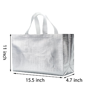 LOOKSGO 12 PCS 15.5x4.7x11 Inches Mix Color Gift Bags Extra Large Reusable Gift Bags With Handles - XL Gift Bags, Goodie Bags, Birthday Gift Bags, Party Favor Bags