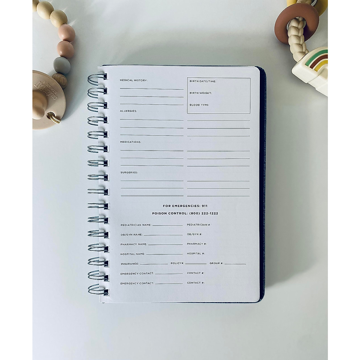 Baby's Daily Logbook, Breastfeeding Journal, Track your Infant’s Feedings, Sleep, and Diaper changes. Plus Bonus Sections including: Growth Charts, Illness Charts, Milestones, Teeth Chart, Doctor appointment notes, and Storage Pocket.