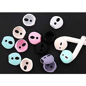 IiEXCEL [ Fit in Case ] 6 Pairs Thin Replacement Eartips Slim Gel Earbuds Ear Tips Skin Accessories Compatible with AirPods 1 and 2 [Fit in Charging Case] 6 Multicolor