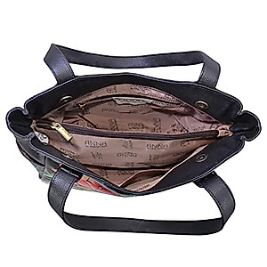 Anna by Anuschka womens Anna Anuschka Women s Genuine Leather Shoulder Bag, Paradise Black, One Size US
