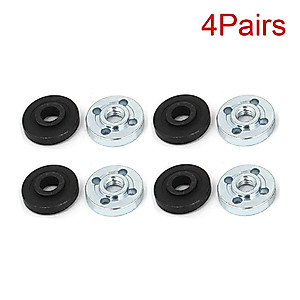 LDEXIN 4Pairs 10mm/0.4" Round Clamp Inner Outer Flange Nuts Electrical Angle Grinder Fitting Replacement for Hitachi Angle Grinder