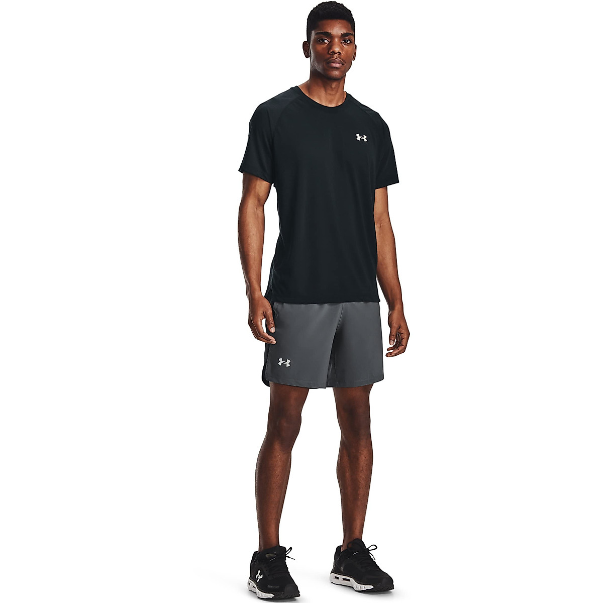 Under Armour mens Launch Run 7-inch Shorts , Pitch Gray/Reflective , Medium