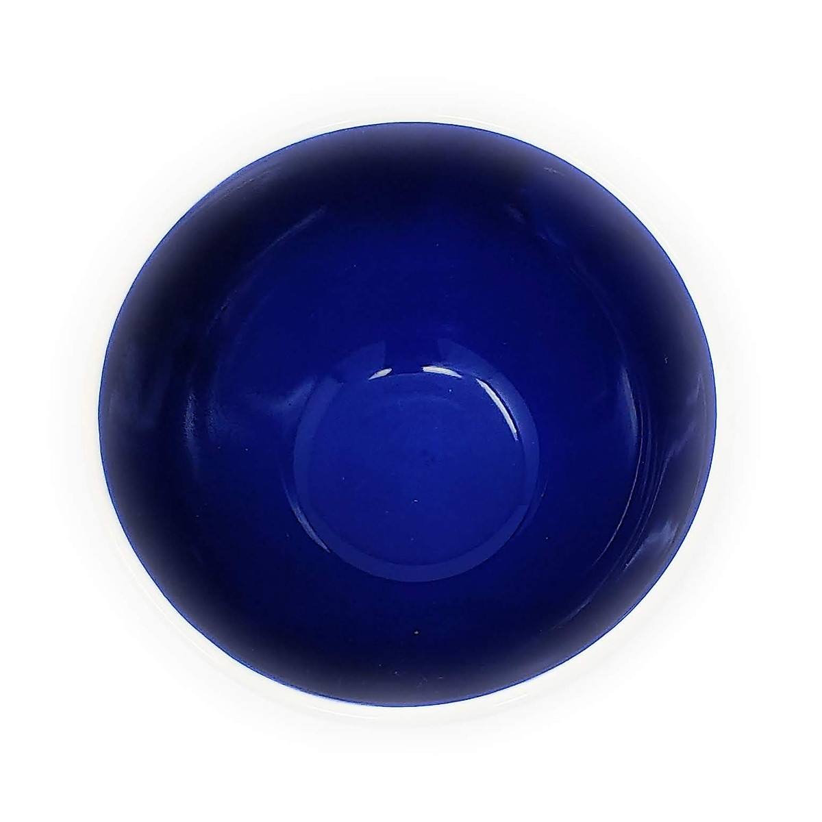 Rae Dunn by Magenta ICE CREAM Bowl, Ceramic, White with Blue Interior and Black LL. 3in x 5.5in