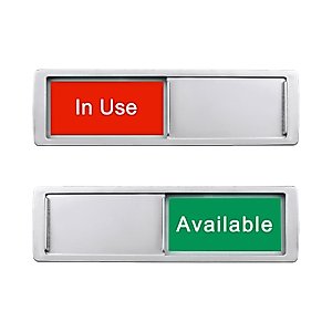 in Use or Available Sign,Vacant Occupied Sign for Home Office Hotles Hospital Restroom, Vacant Occupied Slider Door Sign Tells Whether Room in Use or Available, 7'' x 2''