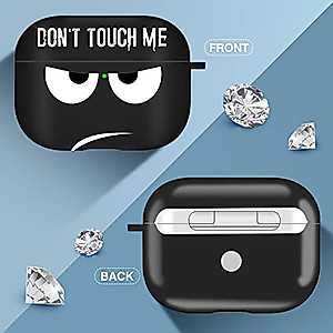 Youtec for Airpods Pro 2nd Generation Case 2022, Don't Touch Me for Airpods Pro 2 Cover with Keychain Soft Cute Shockproof Cover for Women Men Compatible Apple AirPod Pro 2, Black