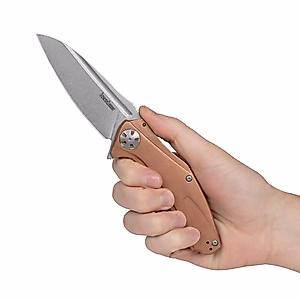 Kershaw Natrix Copper XL Folding Pocket Knife, 3.7-Inch Blade with Manual Opening, Sub Frame Lock (7008CU)
