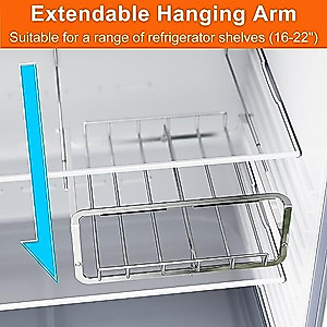Soda Can Storage for Refrigerator, Hanging Soda Can Organizer Stainless Steel Soda Can Holder for Refrigerator Soda Can Dispenser for Fridge Can Drinks Rack Container with Adjustable Rail Design