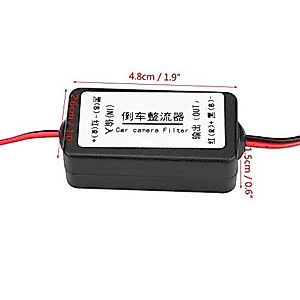 Car Capacitor Filter Rectifiers, 12V DC Power Relay Rear View Camera Anti Interference Relay Filter for Most of Cars