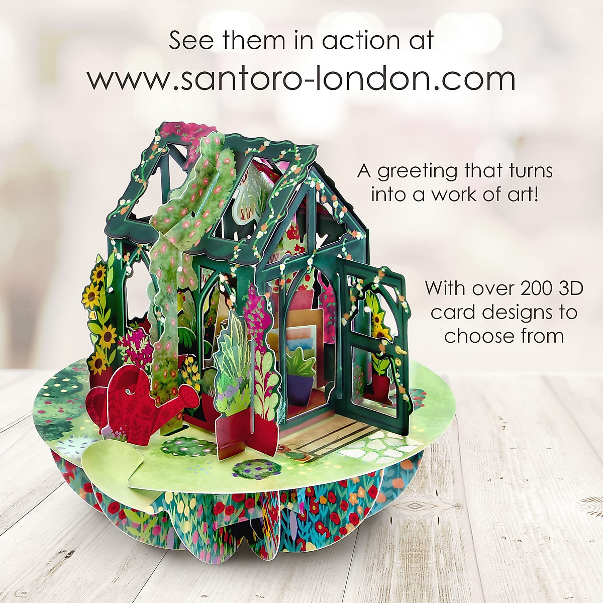 SANTORO Pirouette, 3D Pop Up Greeting Card - 'Secret Garden' - Birthday Card, Anniversary Card, Get Well Gift, Thank You Card, Centerpieces, Decoration, Corporate Gifts, Employee Appreciation