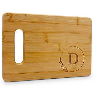 Personalized Cutting Boards - Small Monogrammed Engraved Cutting Board (D) - 9x6 Customized Bamboo Cutting Board with Initials - Wedding Kitchen Gift - Wooden Custom Charcuterie Boards by On The Rox
