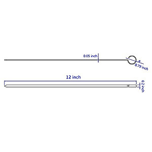 MASTER COOK Skewers 12" Flat Kabob Stainless Steel BBQ Set, Reusable Sticks, Sliver, Skewers For Grilling