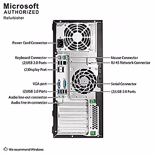 Fastest hp Desktop Business Tower Computer PC (Intel Ci5-4570, 16GB Ram, 2TB HDD + 120GB SSD, Wireless WiFi, Display Port, USB 3.0) Win 10 Pro (Renewed)