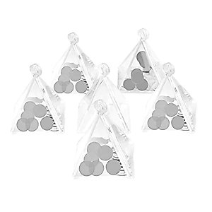6 Pcs Clear Arcylic Balloon Weight set Wrapped Balloon Weights for Birthday Party Decoration Novelty Gifts (silver)